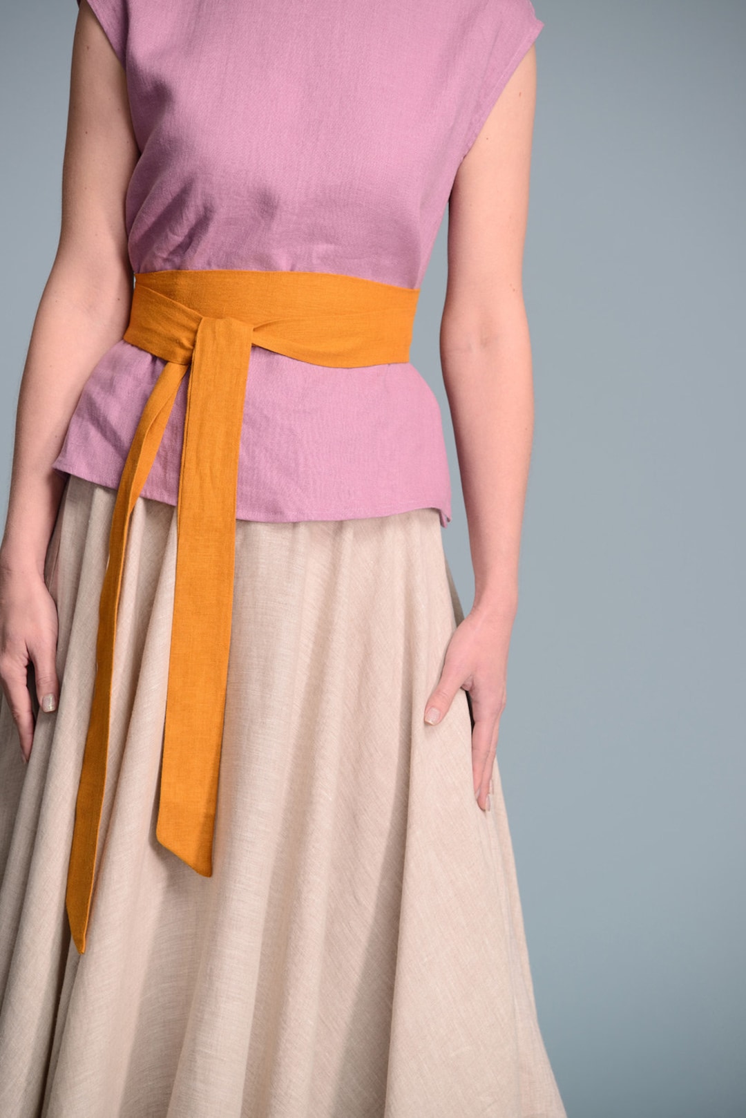 Simple Linen Belt in Various Colors, Wrap Belt, Waist Tie Belt, Custom ...