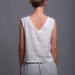 MIA Washed Linen Tank Top With Open Back Summer White Linen Blouse V ...