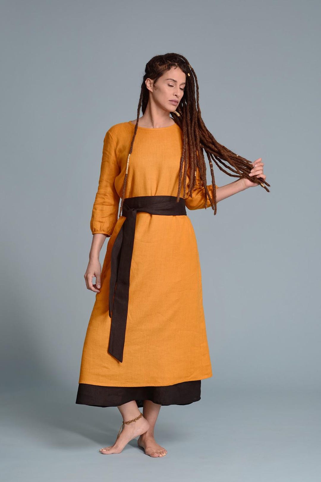 Linen Shabbat Dress Set, Handmade Modest Jewish Holiday Clothing - Etsy