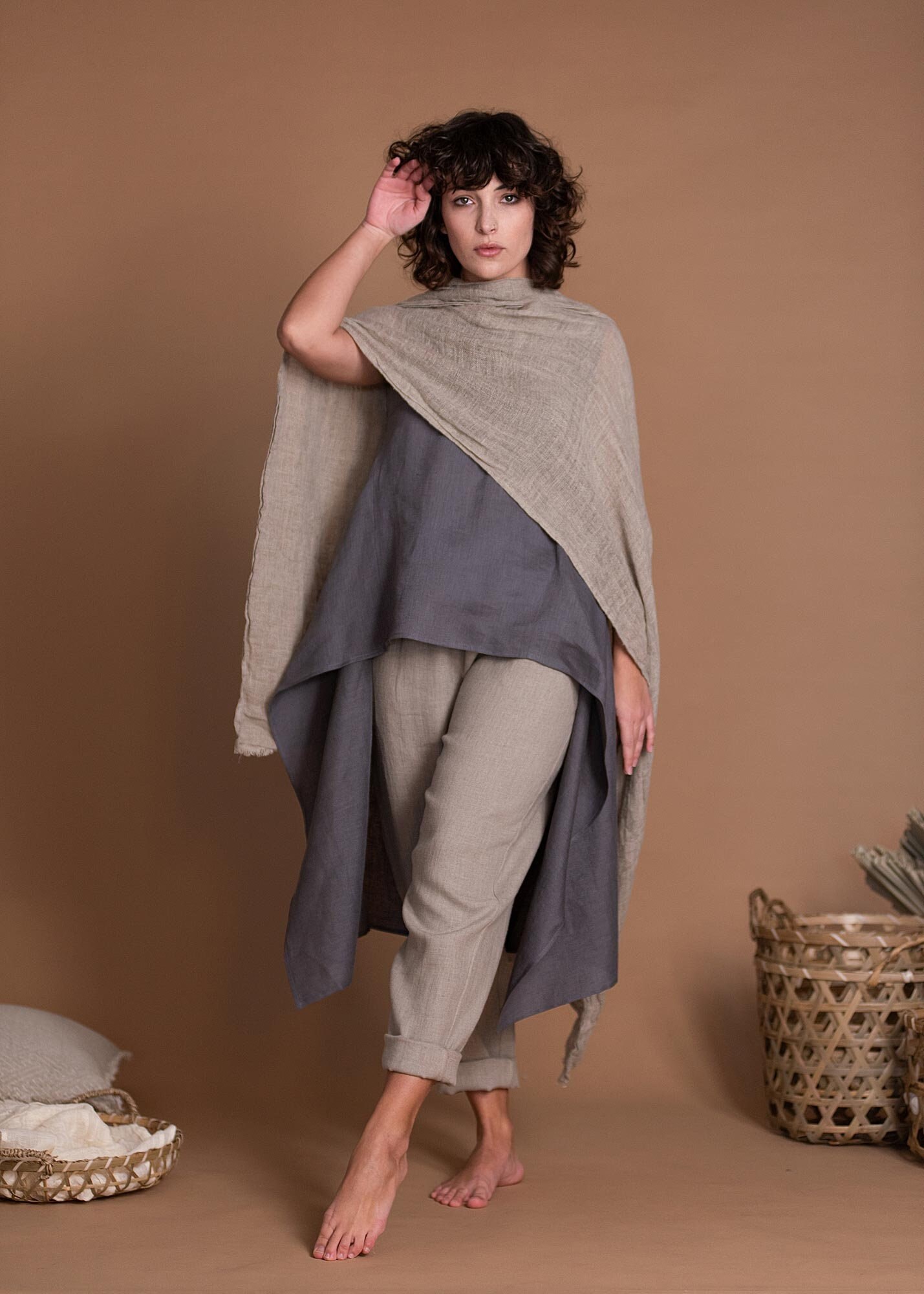 Linen Scarf Wrap - Etsy