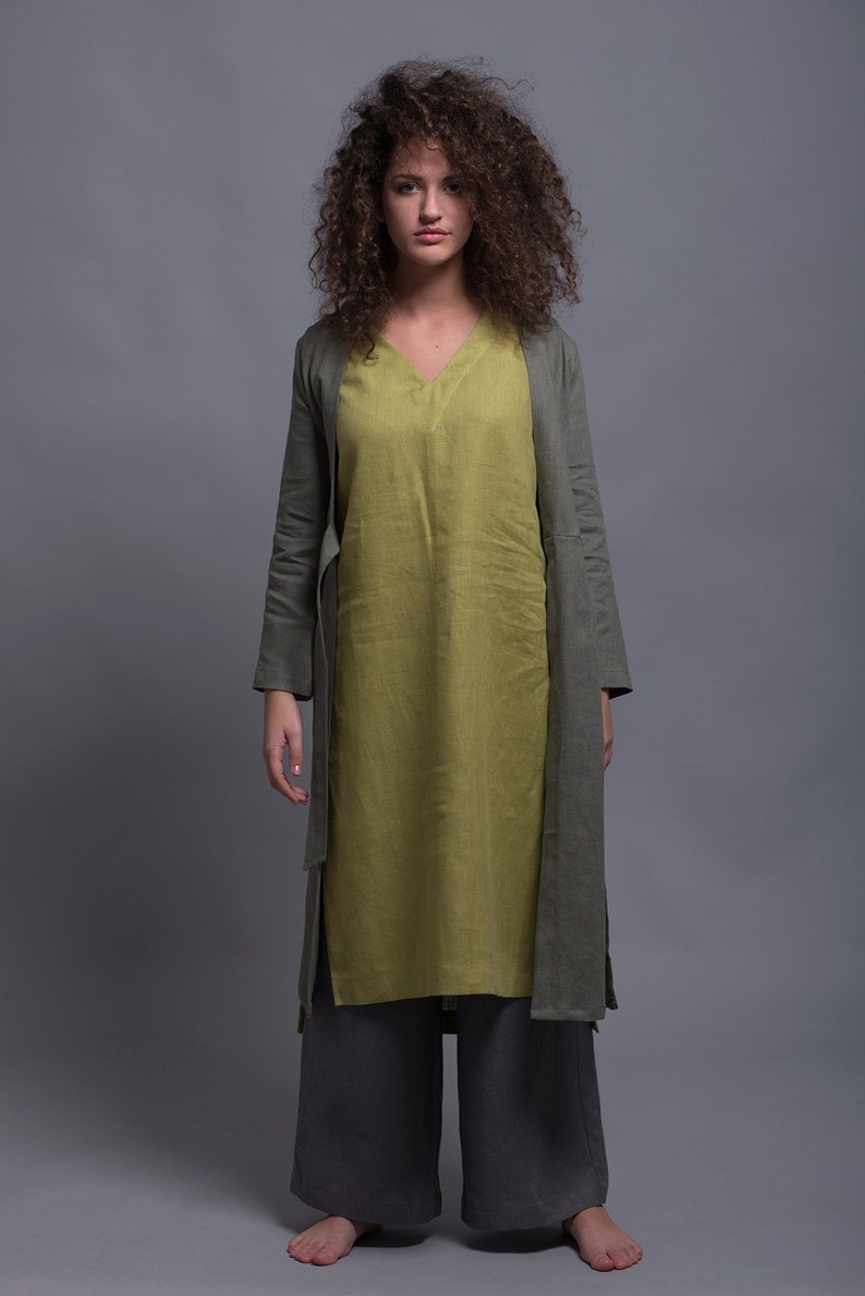 KENI Long Tunic Top Linen Tank Loose Fitting Sleeveless Maxi - Etsy Israel