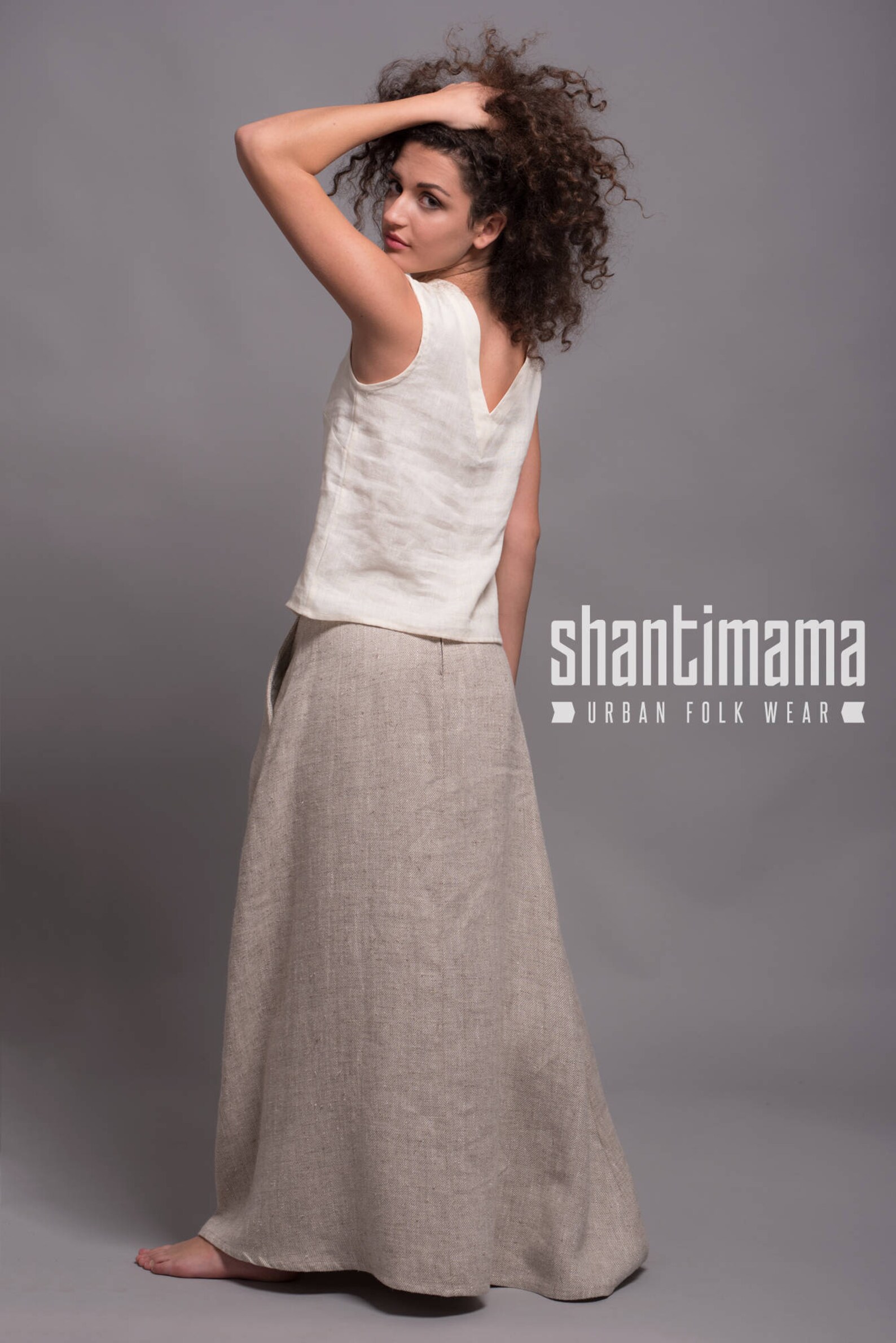 MIA Washed Linen Tank Top With Open Back Summer White Linen - Etsy