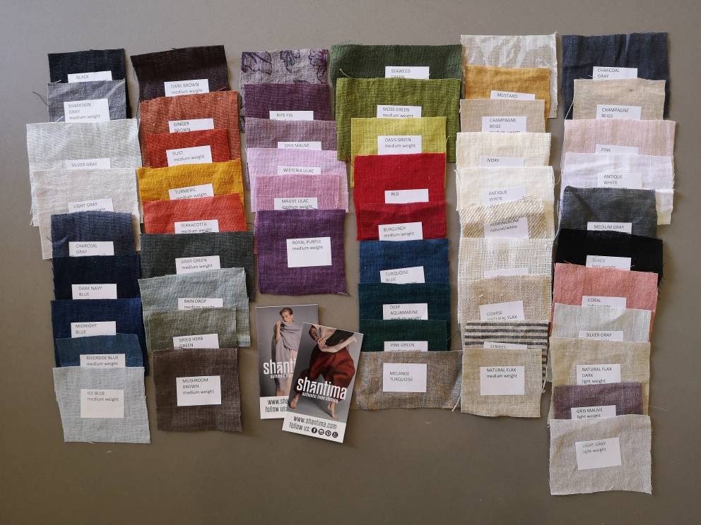 Stoff-Muster / natürliche Leinen Stoffe / Flachs Stoffe / | Etsy