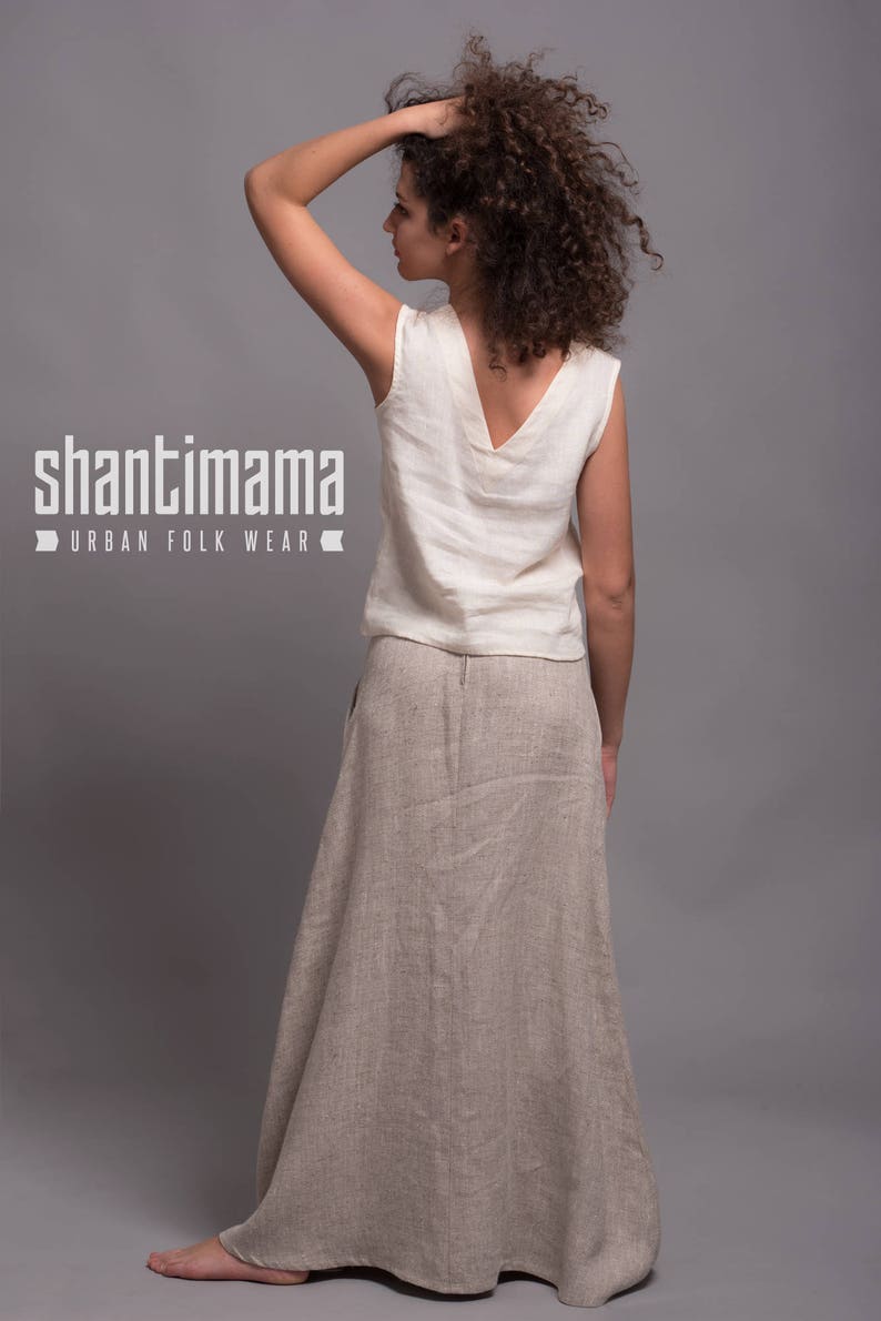 MIA Washed Linen Tank Top With Open Back Summer White Linen - Etsy