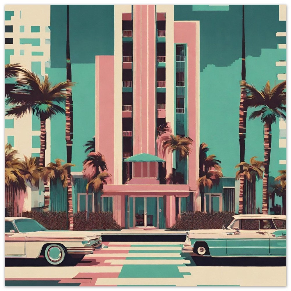 Miami Art Deco 6 Poster / Canvas - Etsy