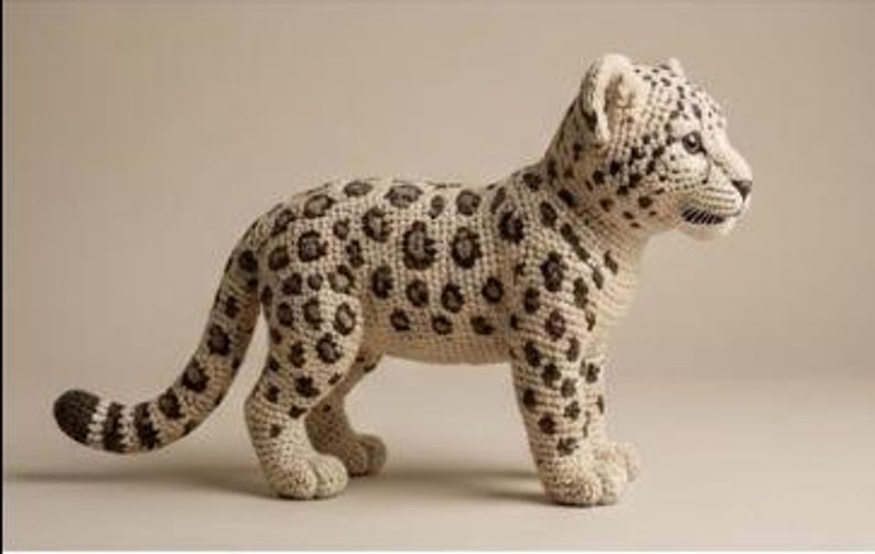 Snow Leopard Crochet Pattern | Realistic Amigurumi Cub (PDF Download ...
