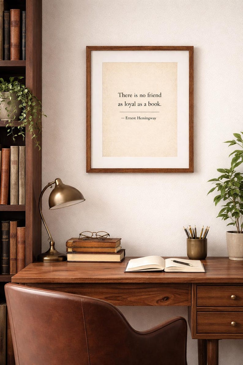 Ernest Hemingway Quote Printable Wall Art | Library Decor 8x11 Digital ...
