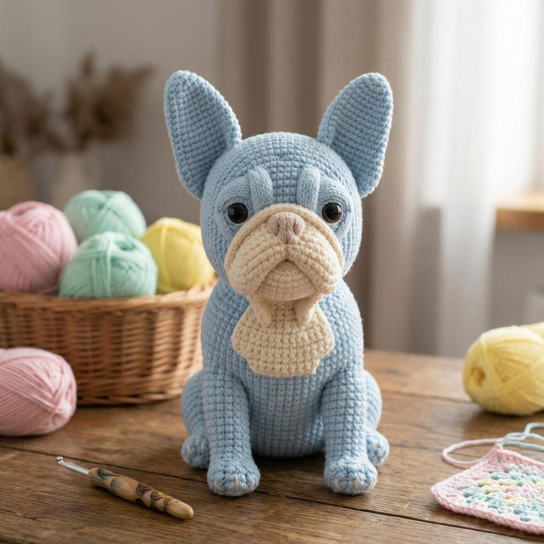 Amigurumi French Bulldog Pattern PDF • Realistic Crochet Dog • Instant ...