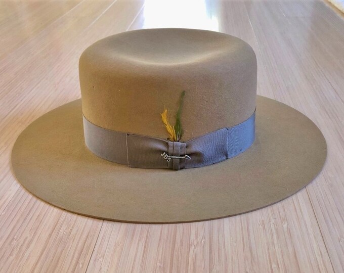 Vintage Stetson Hat Old West Austral Bark Color 4X Beaver Felt ...
