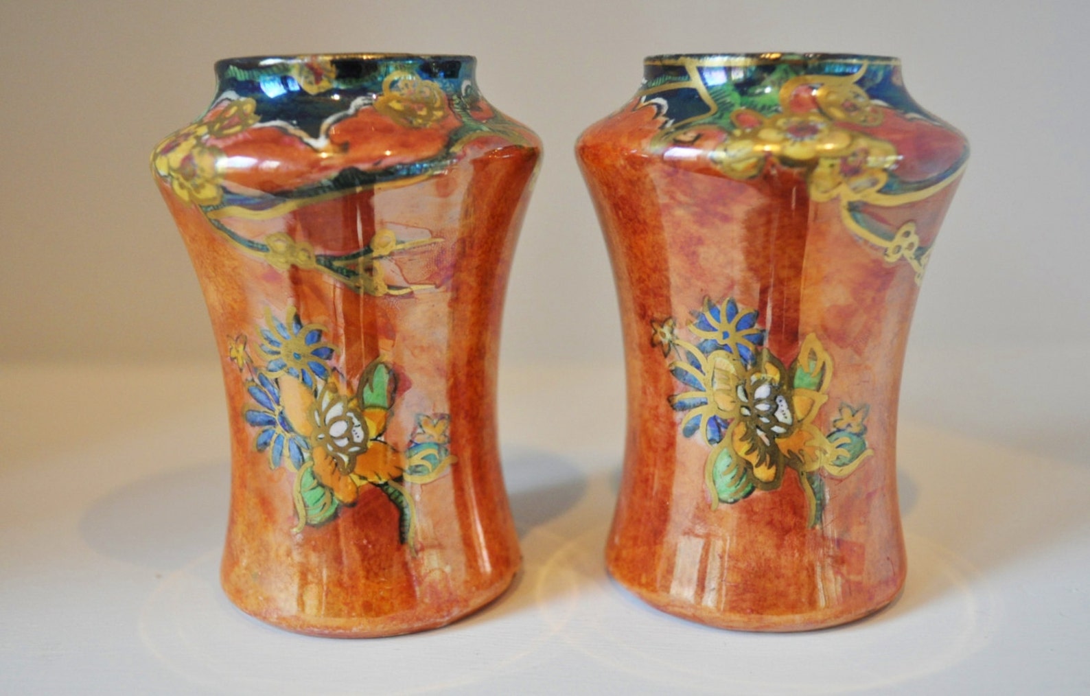 Pair of Small Flower Vases Royal Winton Grimwades Byzanta Ware Lustre ...
