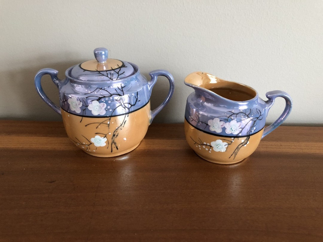 Vintage Takito Lusterware cherry Blossom Sugar Creamer Marked Japan - Etsy