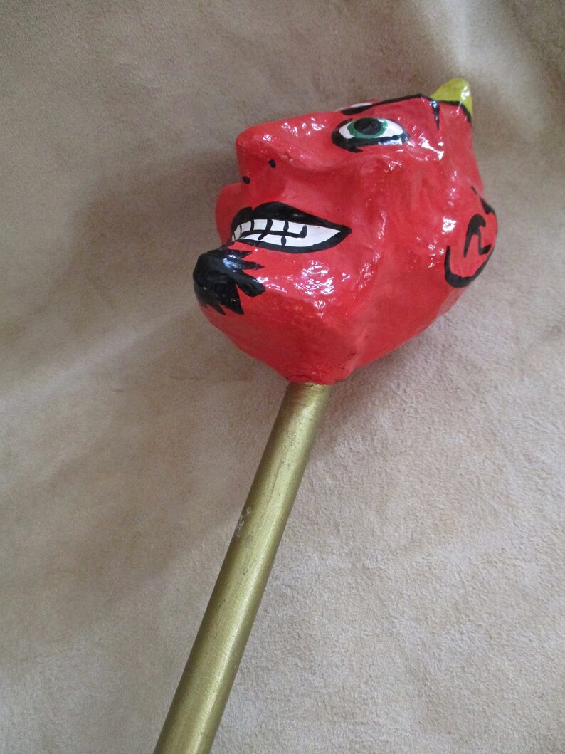 SALE Devil Maraca Rattle Paper Mache Shaker Mexican Folk Art | Etsy