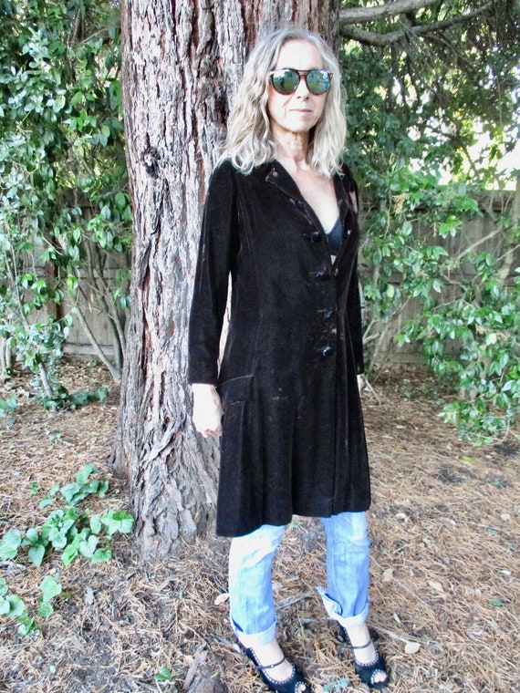 SALE 20s Velvet Dress/Coat Shabby Chic Halloween Cost… - Gem