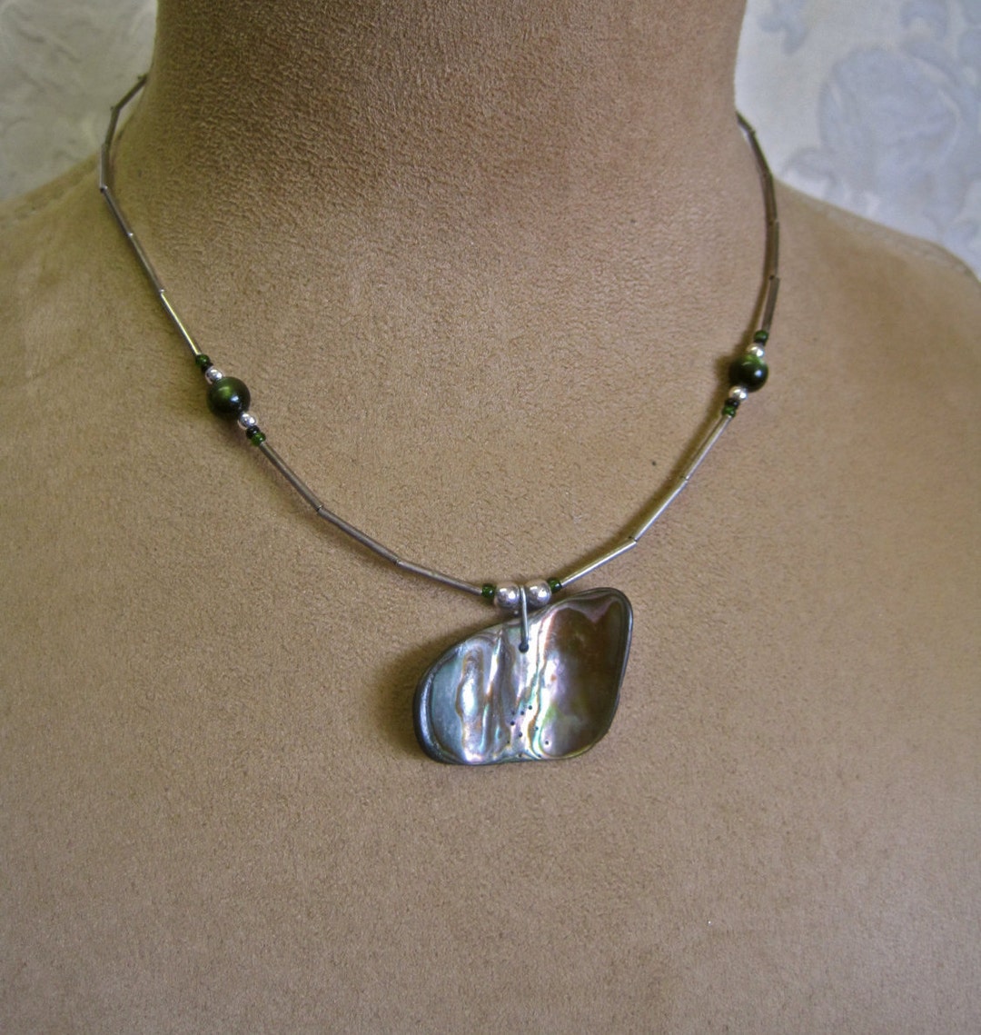 Liquid Silver Choker Abalone Shell Surfer Girl Choker Protection ...
