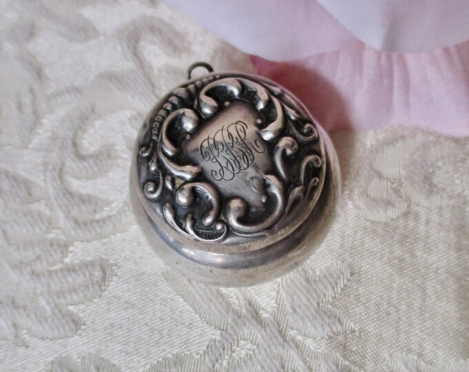 SALE Sterling Silver Pill Box Victorian Pill Box PENDANT Snuff Box Art ...