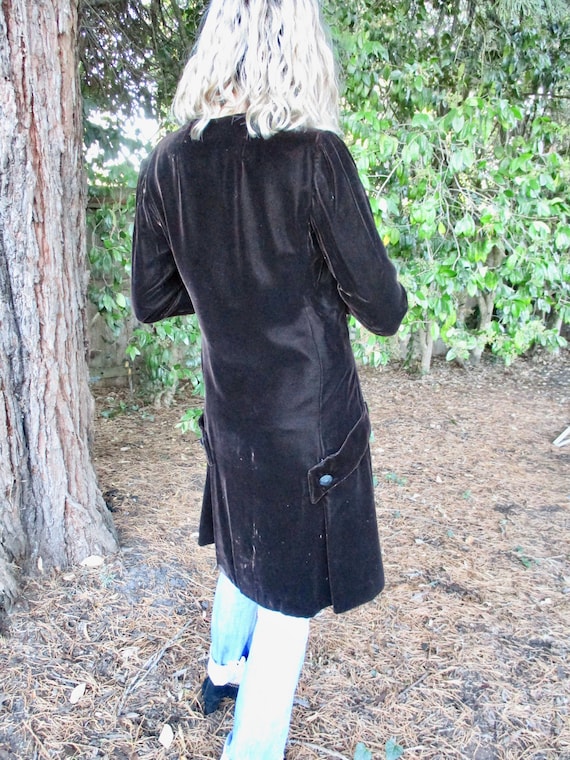 SALE 20s Velvet Dress/Coat Shabby Chic Halloween Cost… - Gem