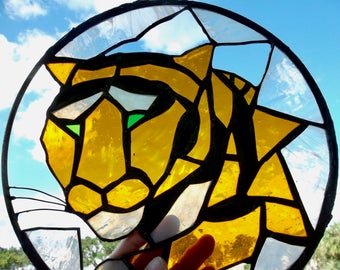 Stained glass tiger | Etsy