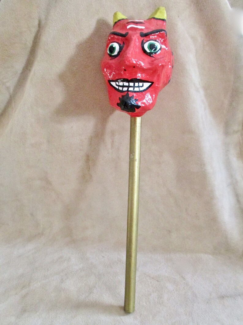 SALE Devil Maraca Rattle Paper Mache Shaker Mexican Folk Art | Etsy