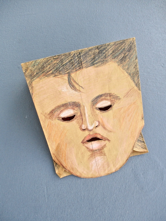 ELVIS Paper Bag Mask Band COSTUME 3D Halloween Brown … - Gem