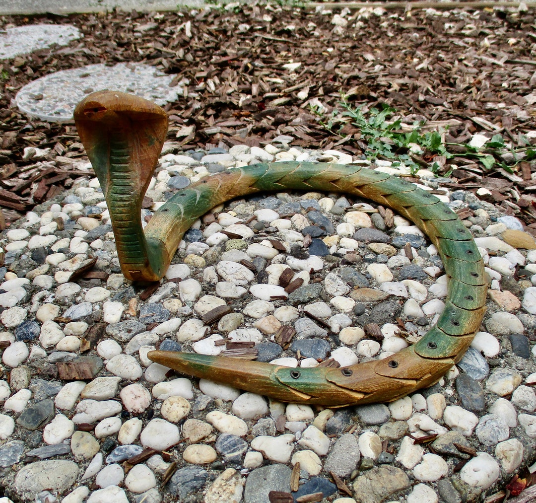 Vintage Carved Wood Articulated Snake Primitive COBRA 1930s - Etsy