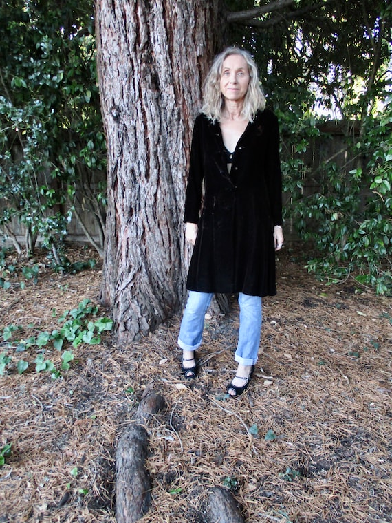 SALE 20s Velvet Dress/Coat Shabby Chic Halloween Cost… - Gem