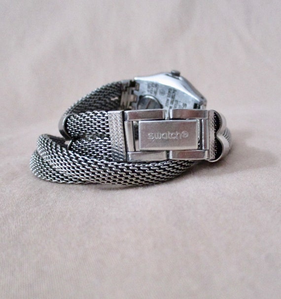 SWATCH Irony Womens Double Wrap Watch Silver Tone Bra… - Gem