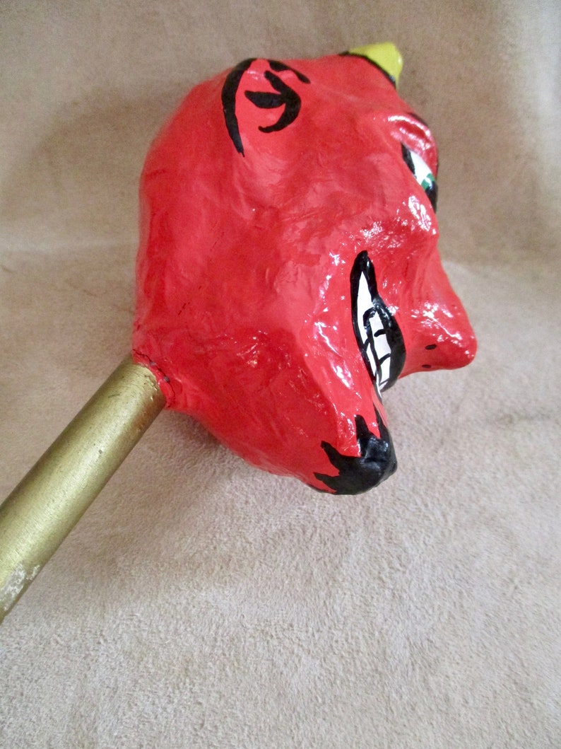 Devil Maraca Rattle Paper Mache Mexican Folk Art Day of the | Etsy