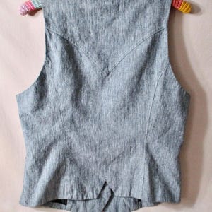 Vintage Vest Women's Small/medium Fitted Linen Cotton Vest Special ...
