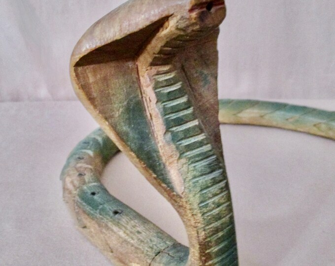 Vintage Carved Wood Articulated Snake Primitive COBRA 1930s 40s Hand ...