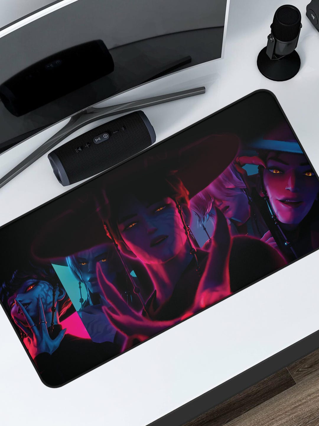 Dark Demon Idol Desk Mat - K-pop Inspired Fantasy Character | Aesthetic ...