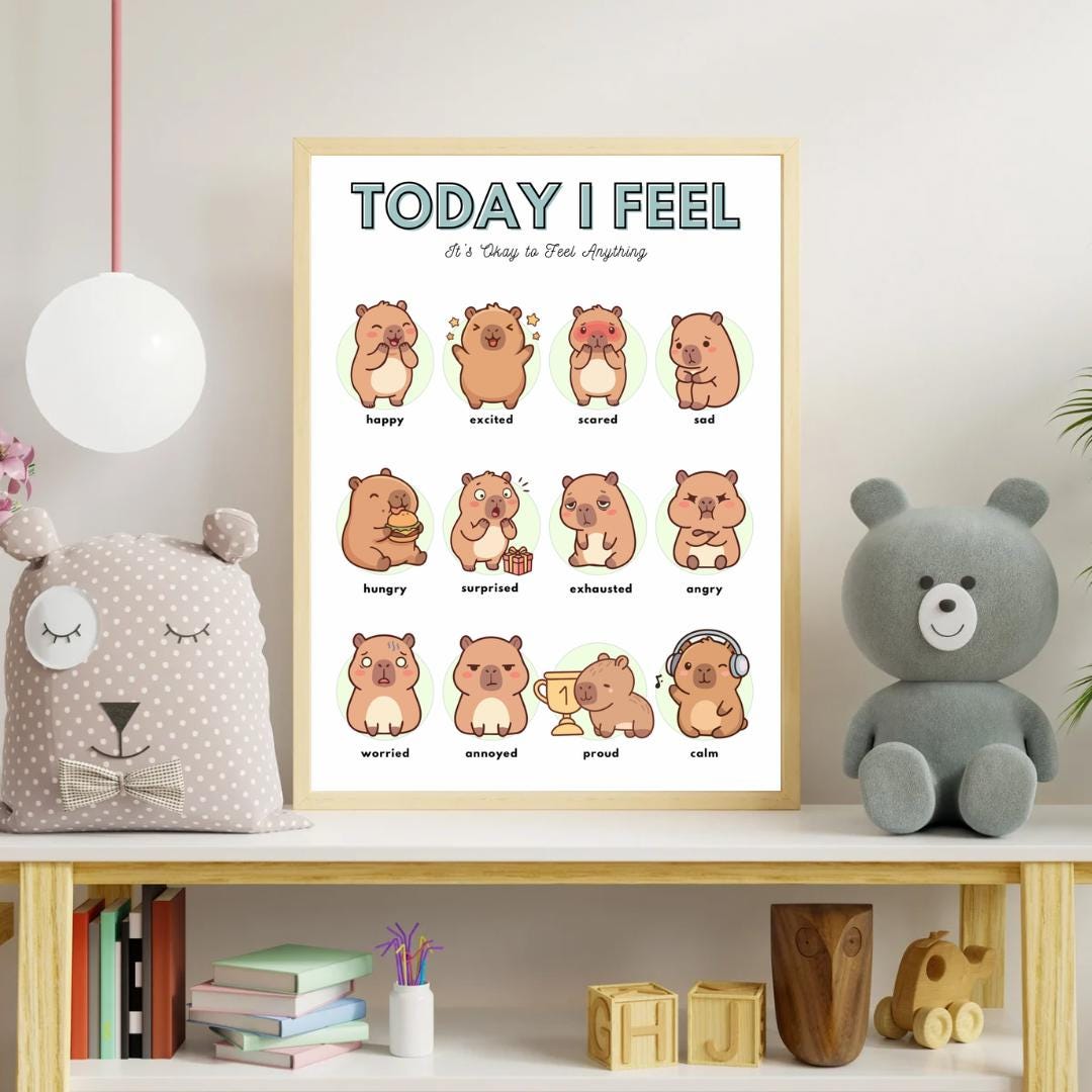 Capybara Emotions Chart | Social Emotional Learning Poster (digital ...
