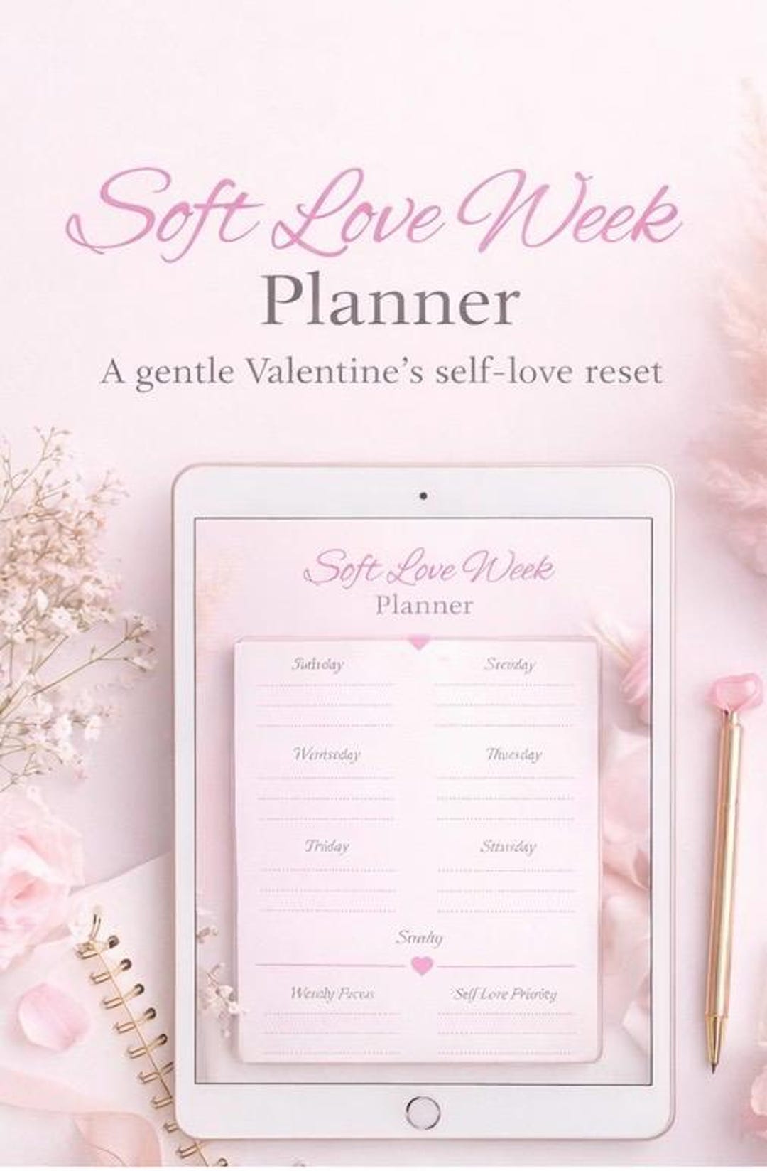 Soft Love Week | Self-love Weekly Planner - Etsy