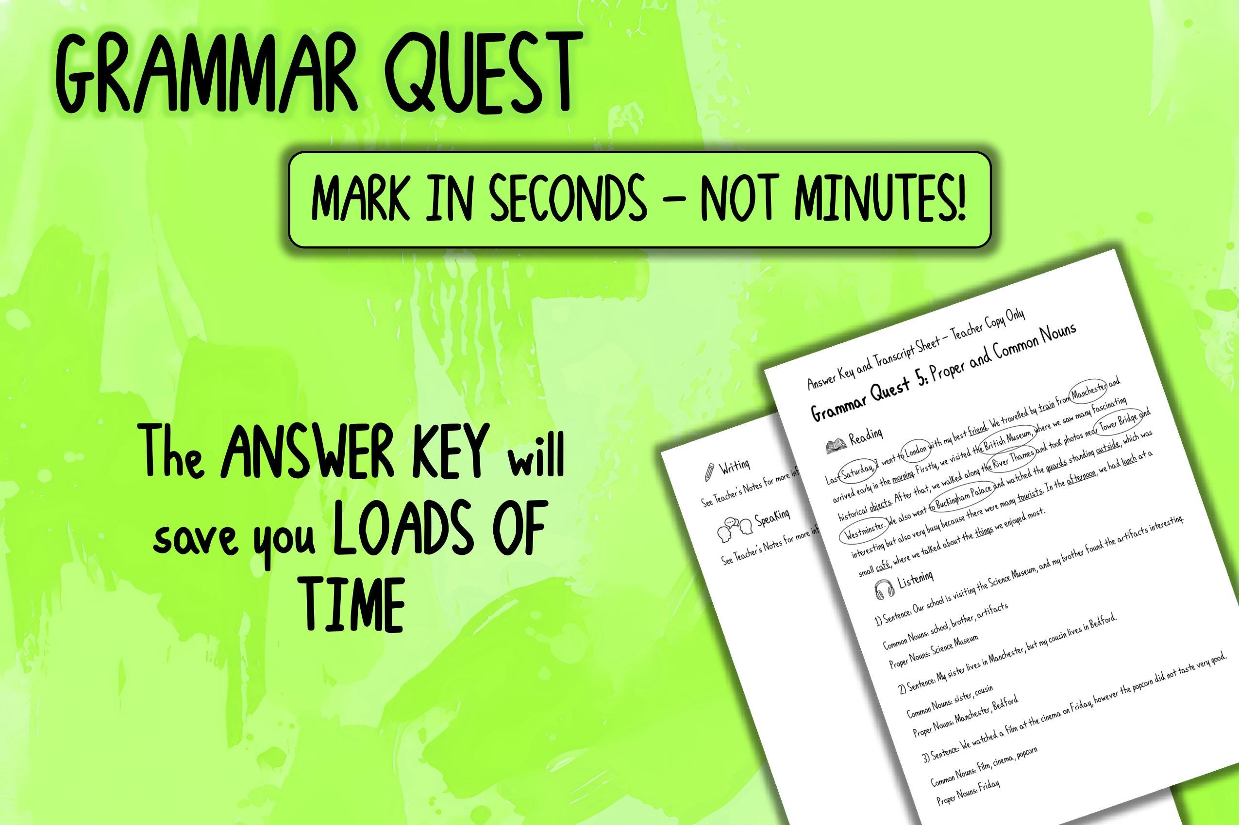 Proper and Common Nouns Worksheet | QR Code Activity | Grammar Quest #5 ...