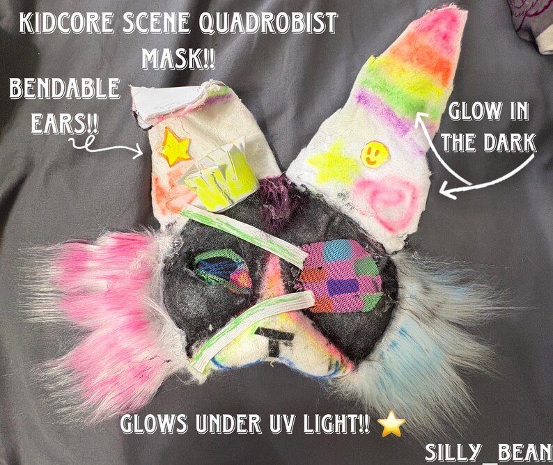 Kidcore X Scene Quadrobist Mask - Etsy