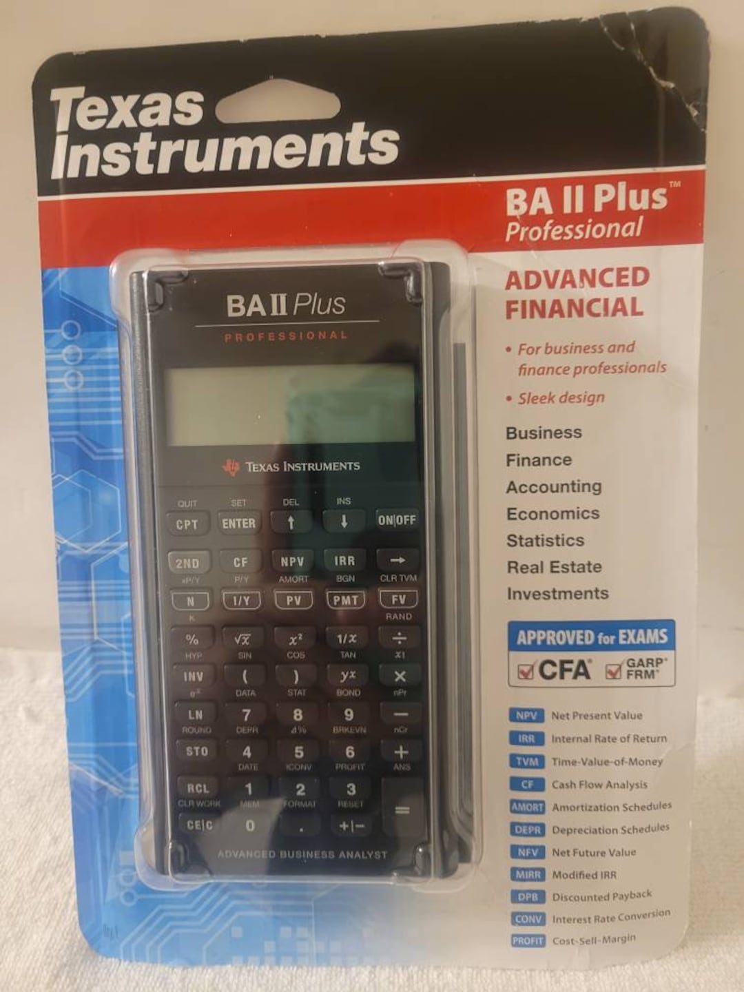 Texas Instruments Baii BA II Plus Professional Financial Calculator E1 ...