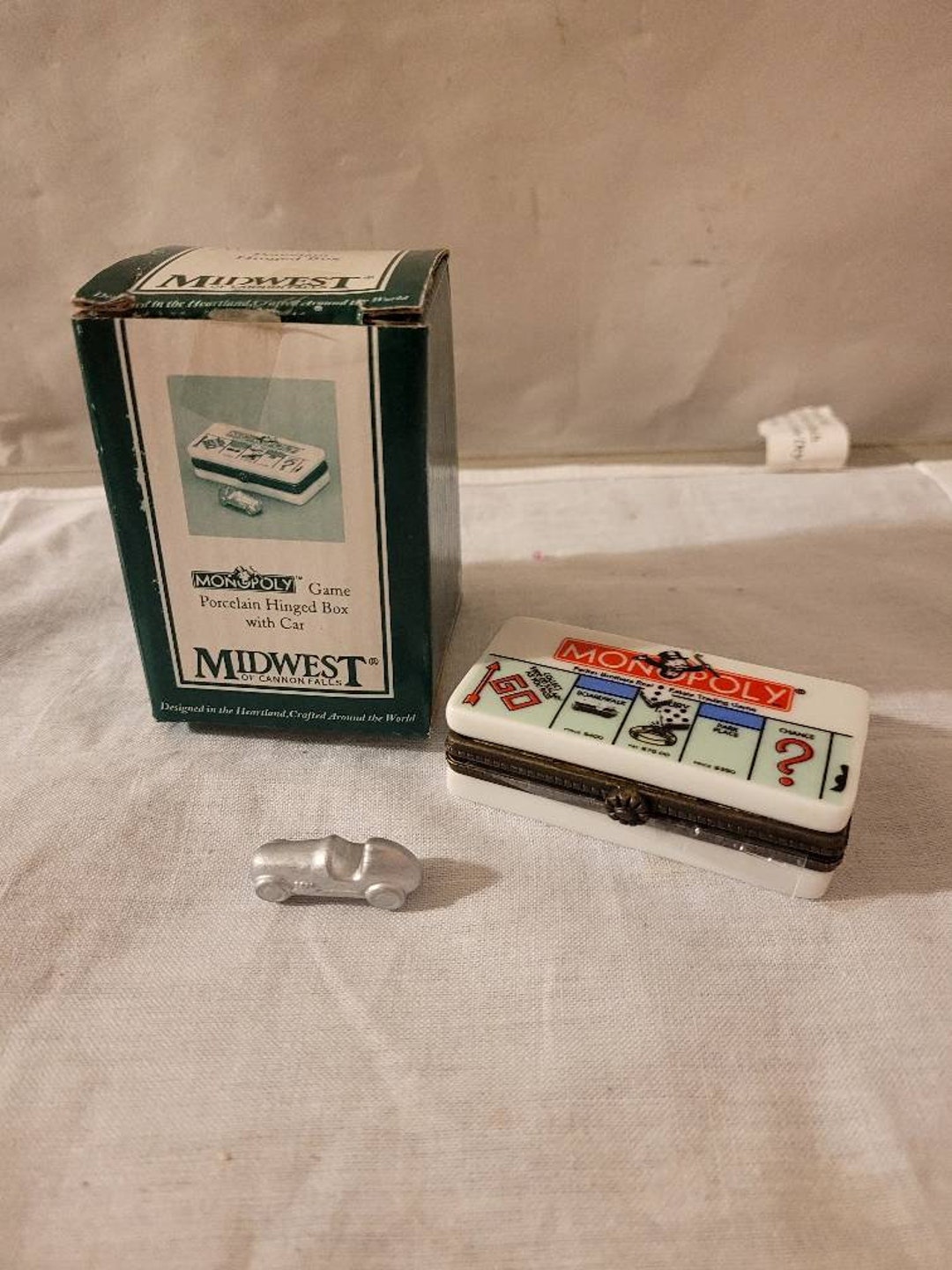 Monopoly PHB Porcelain Hinged Box With Car Trinket Midwest of Cannon ...