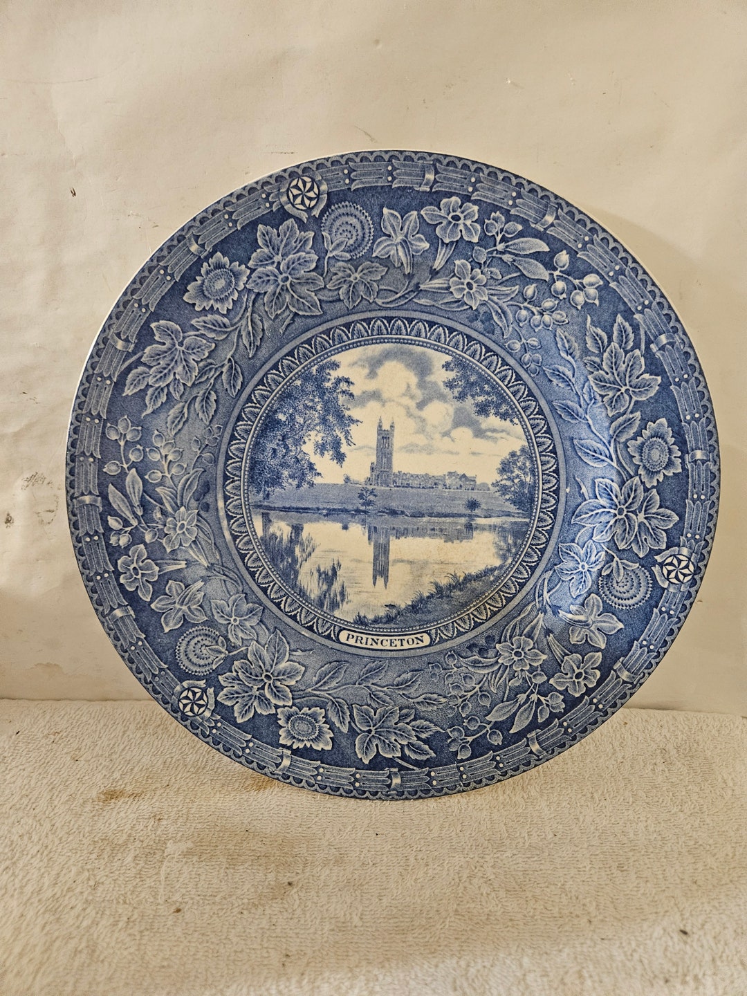 Wedgwood Princeton University Blue Transferware Plate 1930 Graduate ...