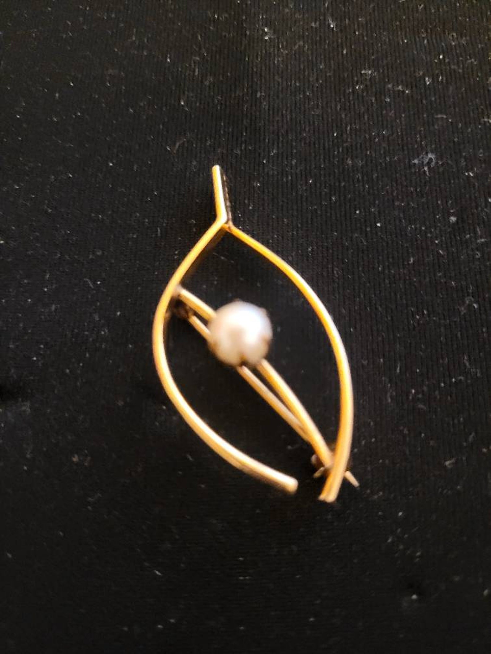 Vintage 12K Gold Filled Wishbone Pin: Japan Cultured Pearl Brooch - Etsy