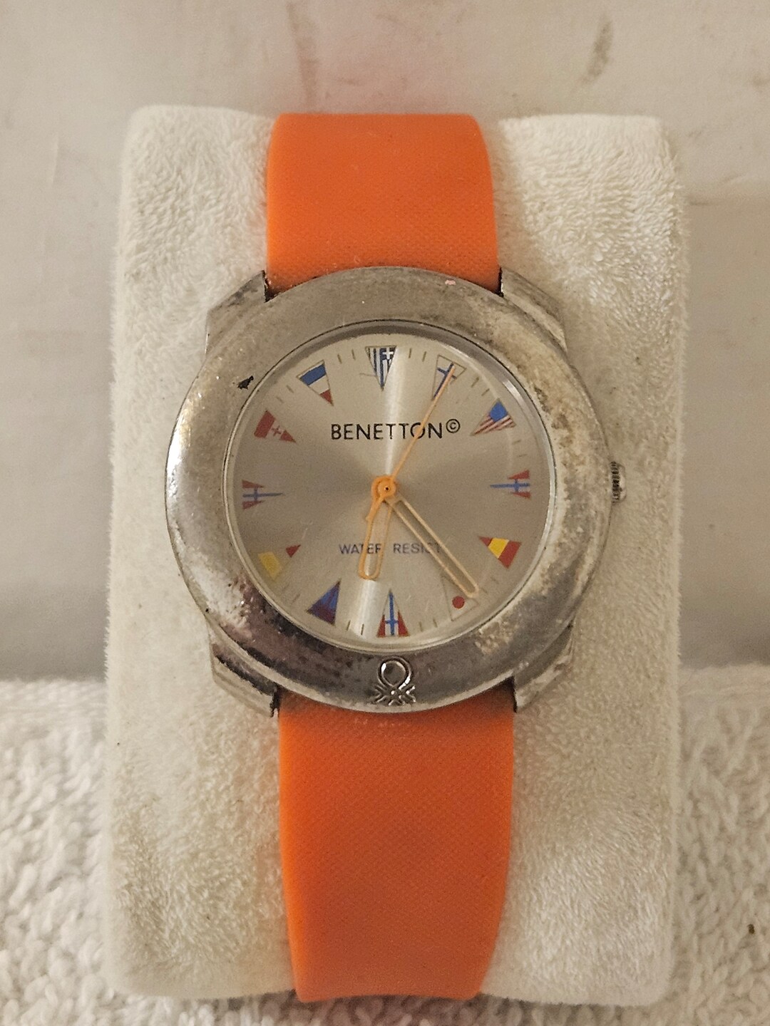 Vintage Benetton Flag Watch by Bulova With Orange Band - Etsy