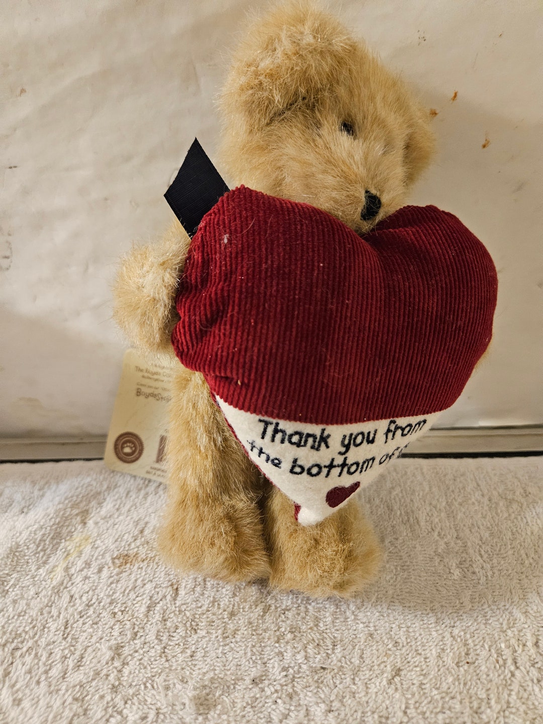 Boyds Bear Thank You From the Bottom of My Heart 8” Beanbag Plush Bear ...