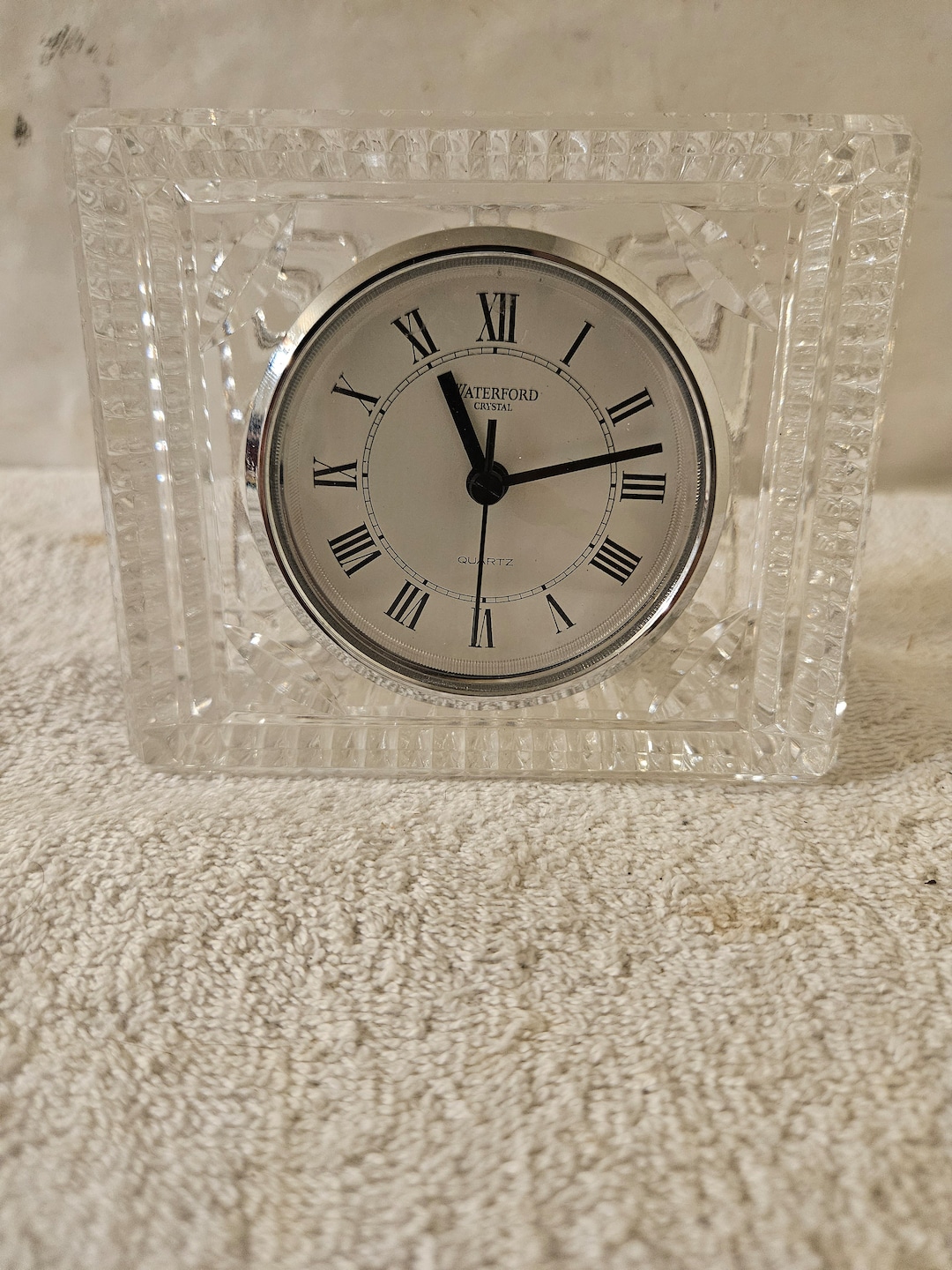 WATERFORD Crystal Square Mantel Desk Clock T18 - Etsy