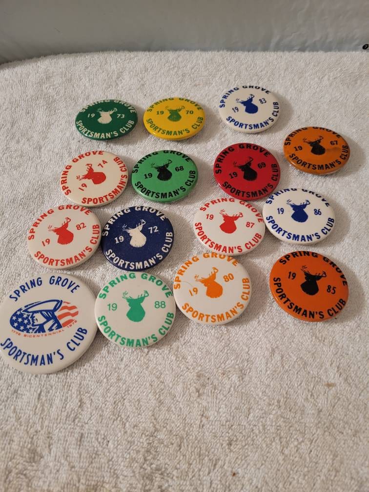 Vintage Large Lot of Sportsmen Club Pin From Spring Grove Pa ...
