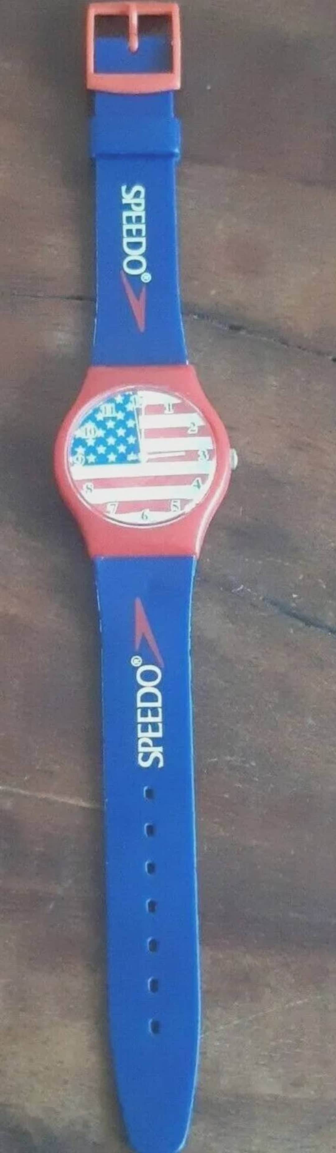 Vtg RARE Speedo USA Flag Watch - Etsy