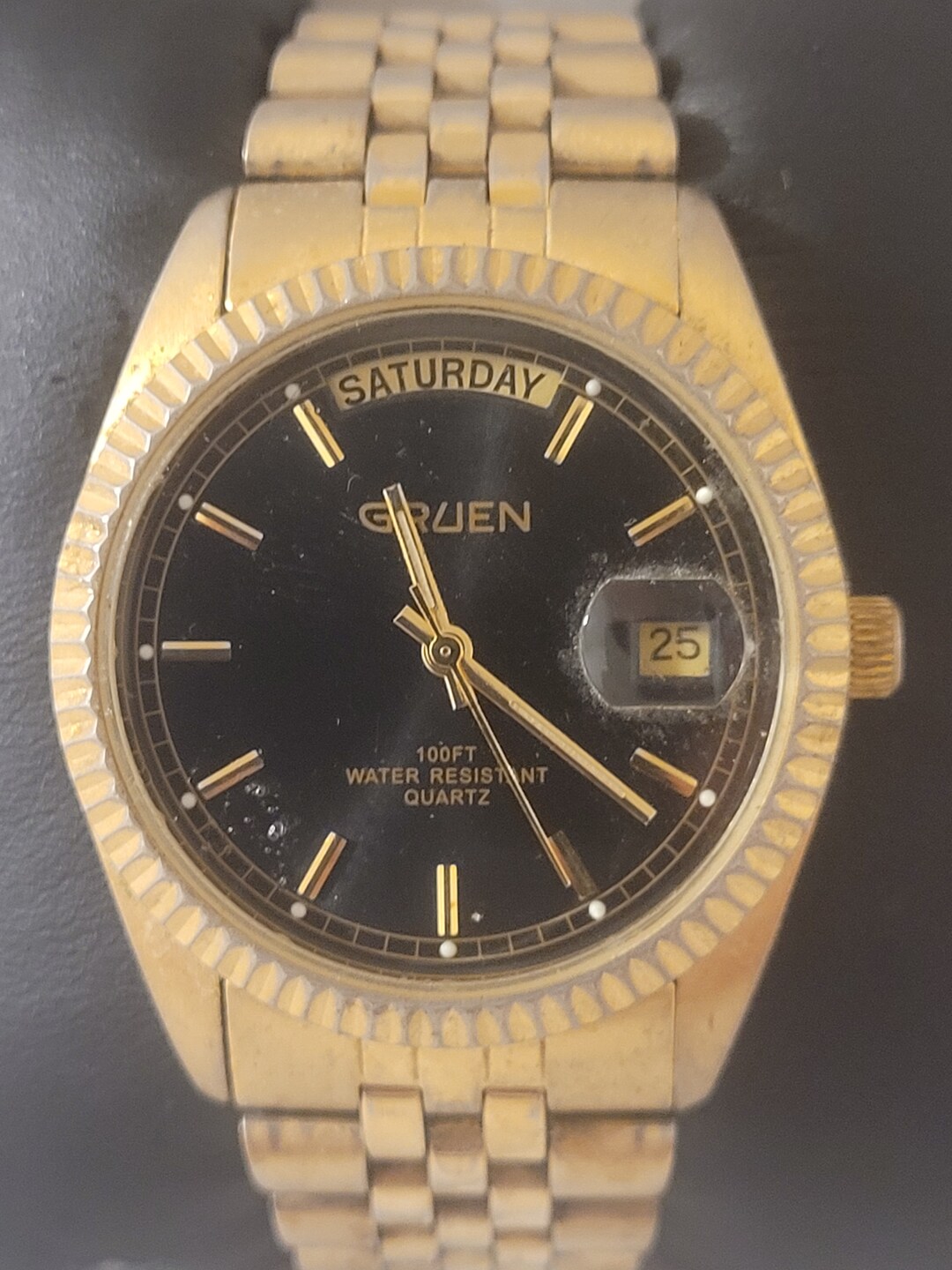 Gruen Precision Quartz President Style Day Date Men's Dress Watch - Etsy