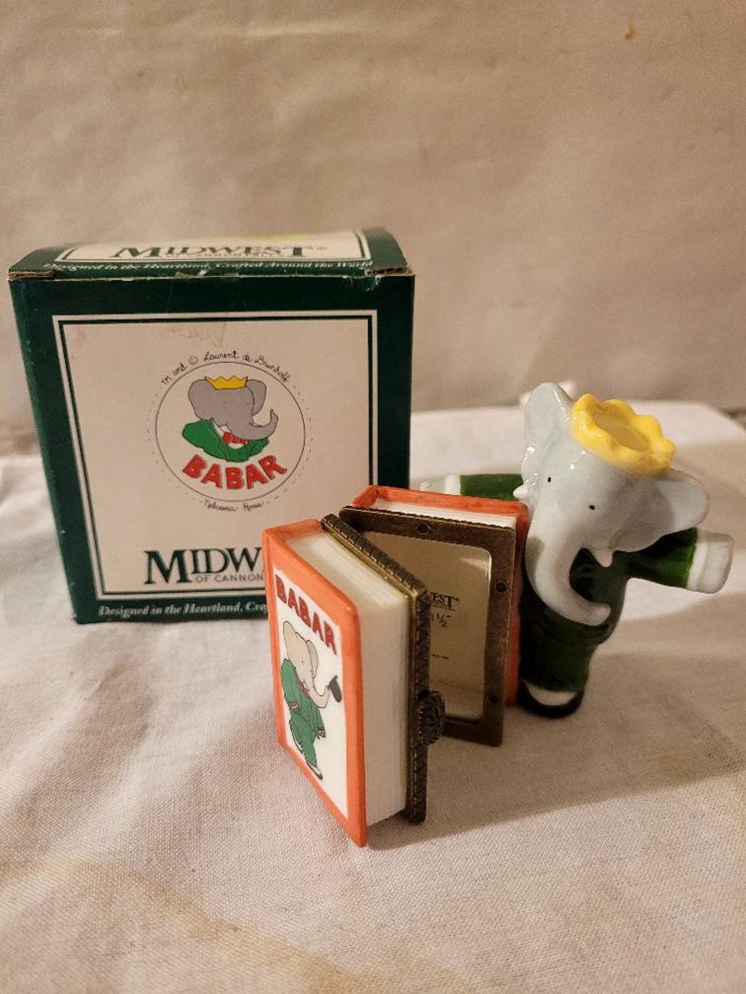 Babar the Elephant Trinket Box Midwest of Cannon Falls Picture Frame ...