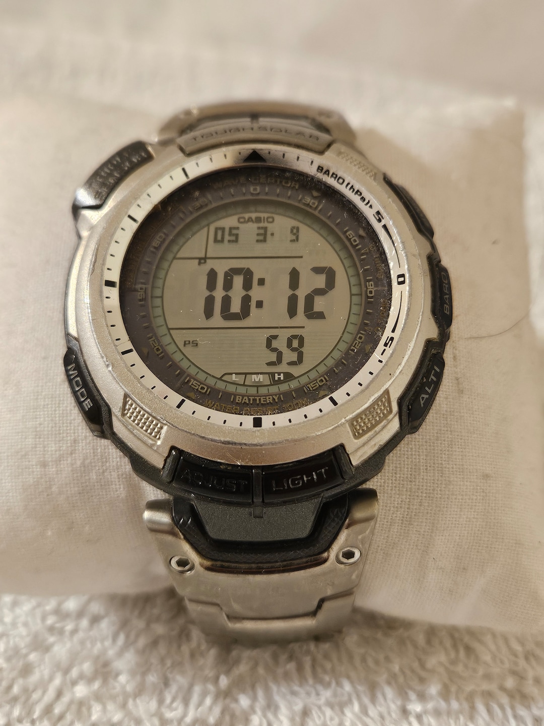 Vintage CASIO Sport Pathfinder PAW-1300 3070 Tough Soloar Digital Watch ...