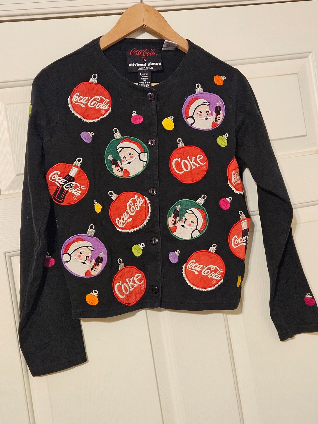 Coca Cola Michael Simon Limited Edition 1999 Christmas Sweater Sz M ...