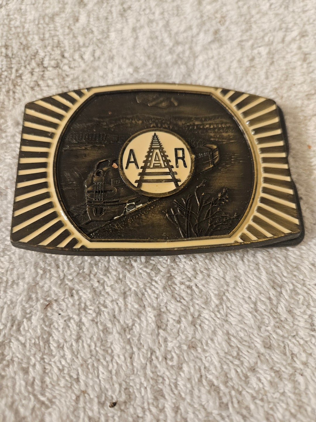 Vintage Union Pacific Railroad AAR Trian Belt Buckle Solid Brass Belt ...
