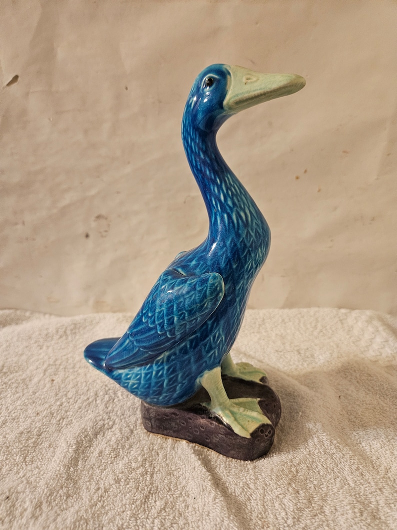 Antique Turquoise Blue Porcelain Chinese Duck Goose Statue Rare ...