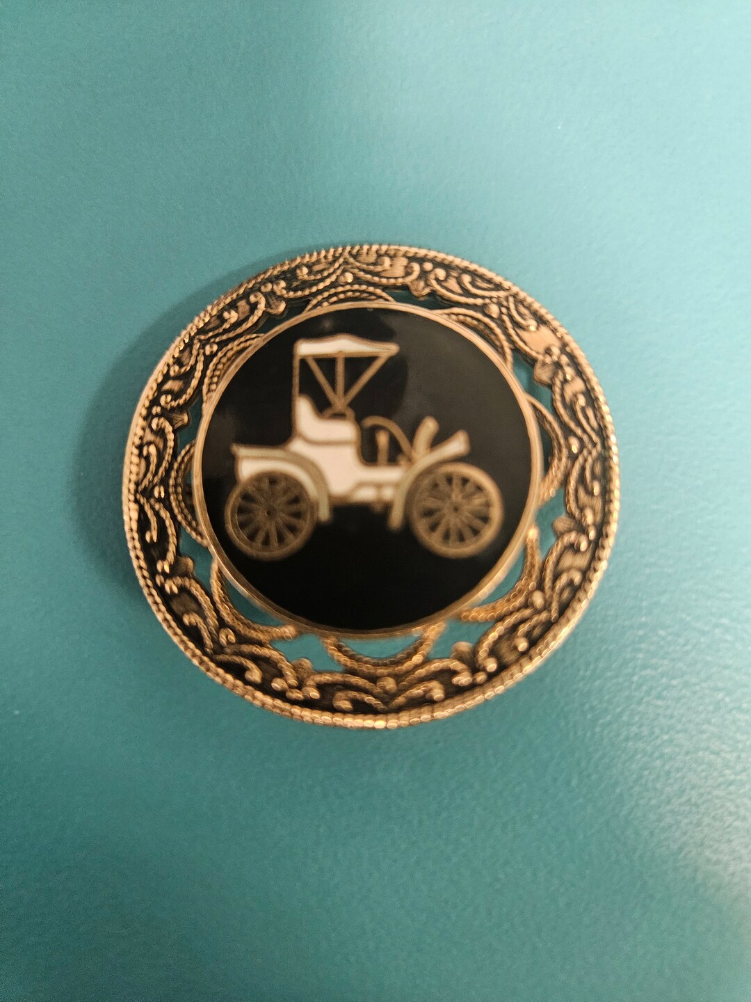 Vintage Ford Model T Black Gold Tone Enamel Brooch Pin T42 - Etsy